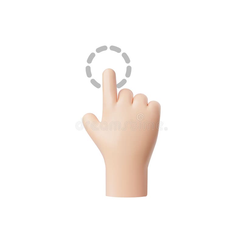 3D Hand Icon Pressing Action Vector Illustration Stock Vector ...