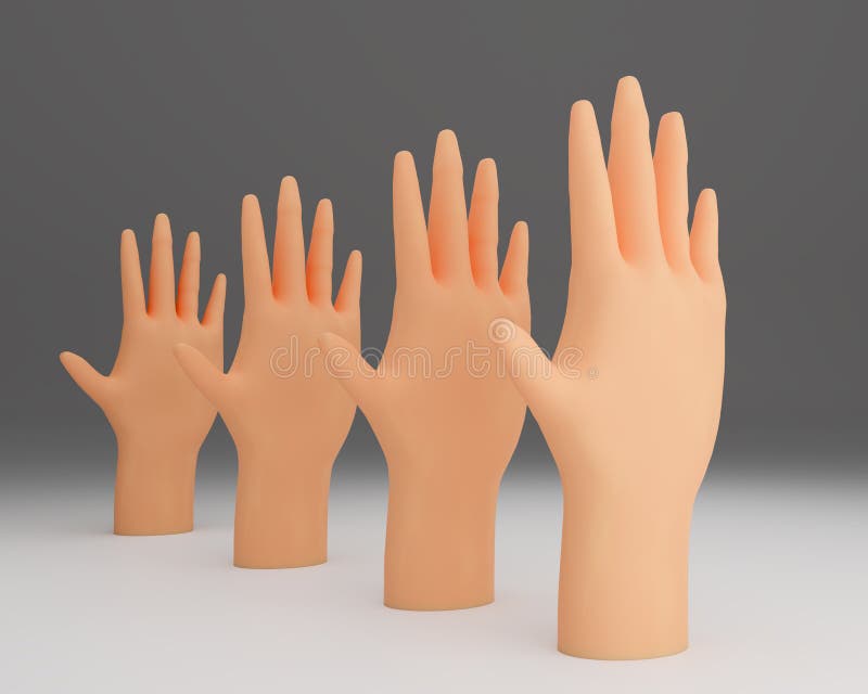 3D Hand Models for Background,3d Rendering Stock Illustration ...