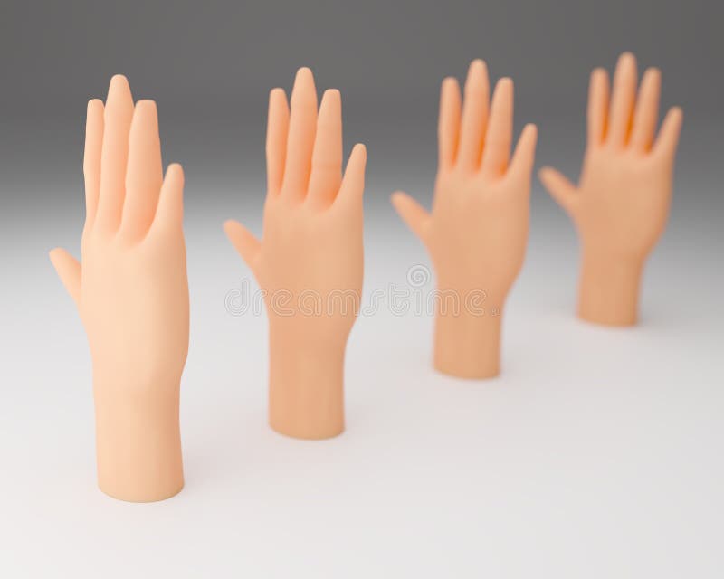 3D Hand Models Concept DOF . 3d Rendering ,3d Illustration Stock ...