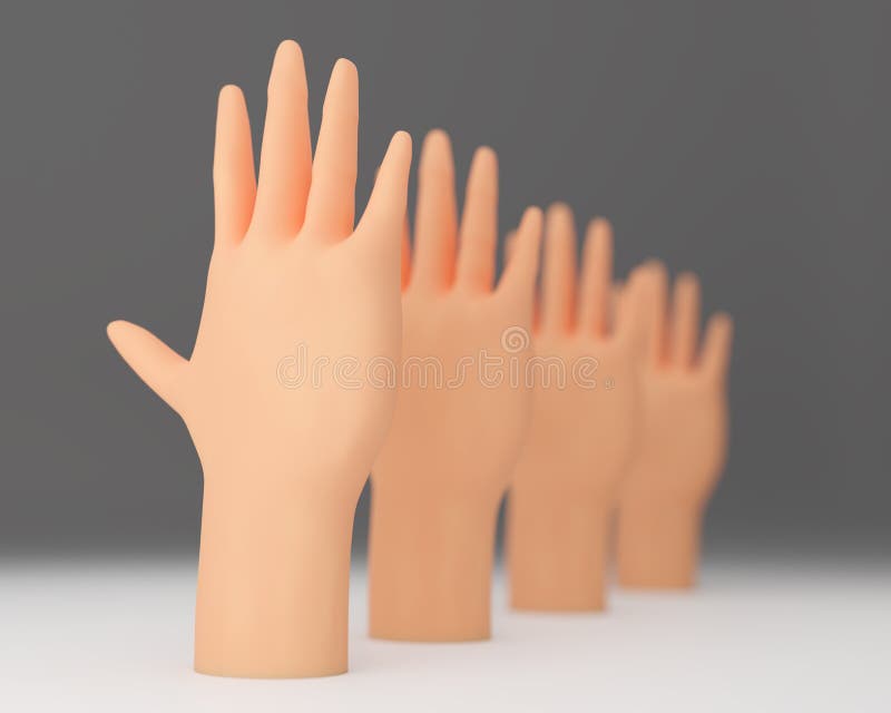 3D Hand Models Concept DOF . 3d Rendering ,3d Illustration Stock ...