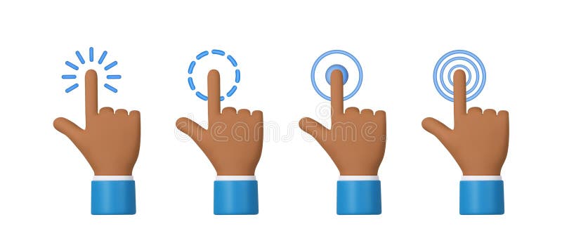 3D Hand Pointing Icon Design. Stock Vector - Illustration of feedback ...