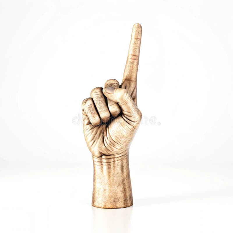 3D Hand Pointing Up on White Background Stock Illustration ...