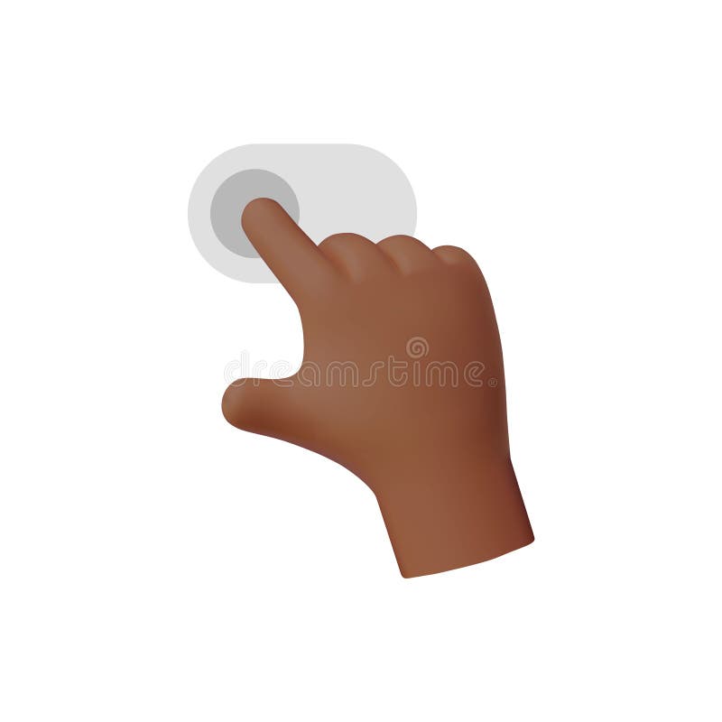 3D Hand Pressing Action Icon Vector Illustration Stock Vector ...