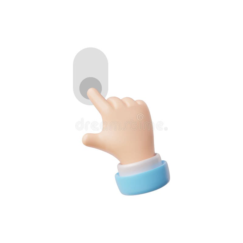 3D Hand Pressing Button Icon Vector Illustration Stock Illustration ...