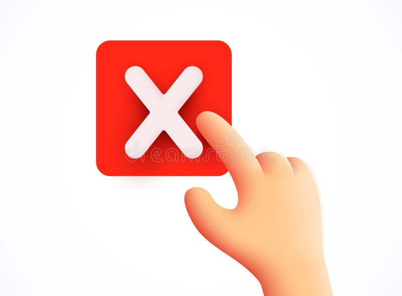 3d Hand Pressing the No Button. Wrong Answer Stock Vector ...