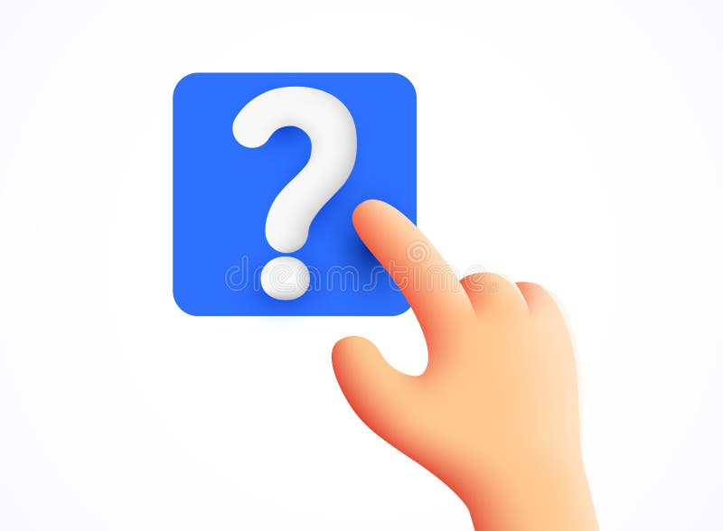 3d Hand Pressing the Question Button. Stock Vector - Illustration of ...