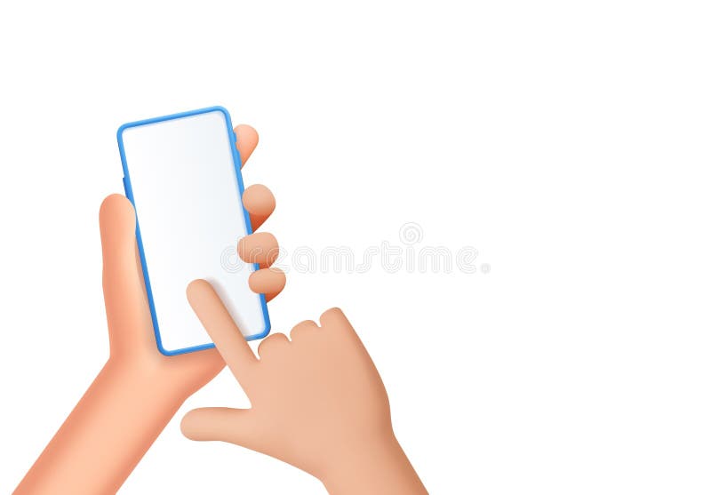 3d Hands Hold Blank Smart Phone Icon Stock Vector - Illustration of ...