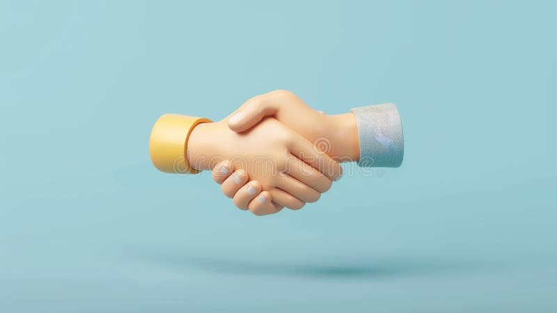 3D Handshake on Blue Background Stock Illustration - Illustration of ...