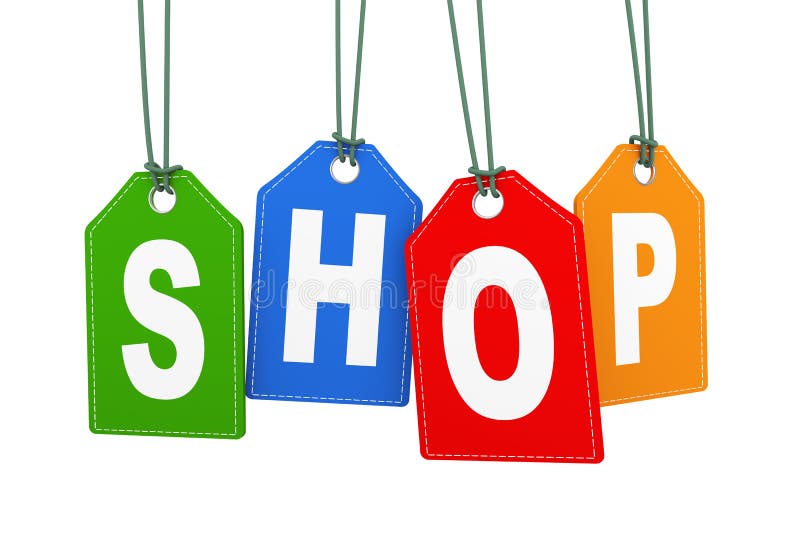 3d Hanging Tag Label Word Text Shop Stock Illustration - Illustration ...