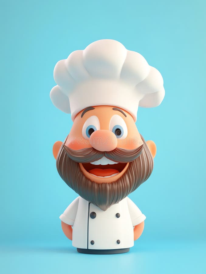 3d Happy Cartoon Chef Character Mascot Stock Illustration ...