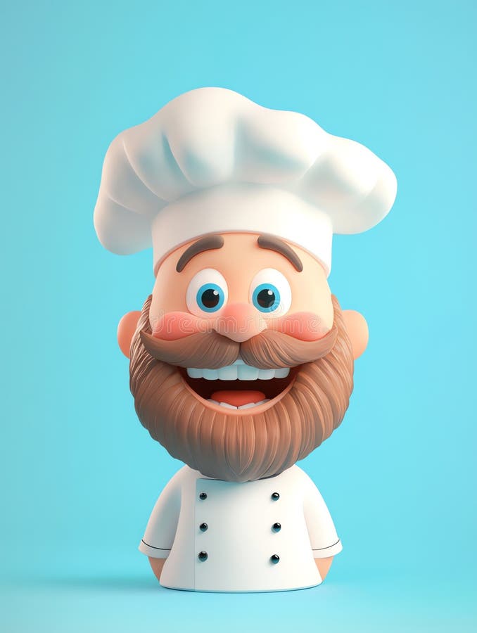 3d Happy Cartoon Chef Character Mascot Stock Illustration ...