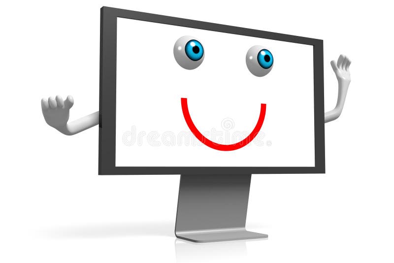 Happy computer stock image. Illustration of icon, character - 35931839