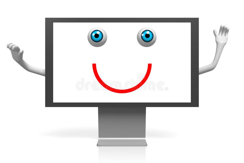 Happy computer stock image. Illustration of icon, character - 35931839