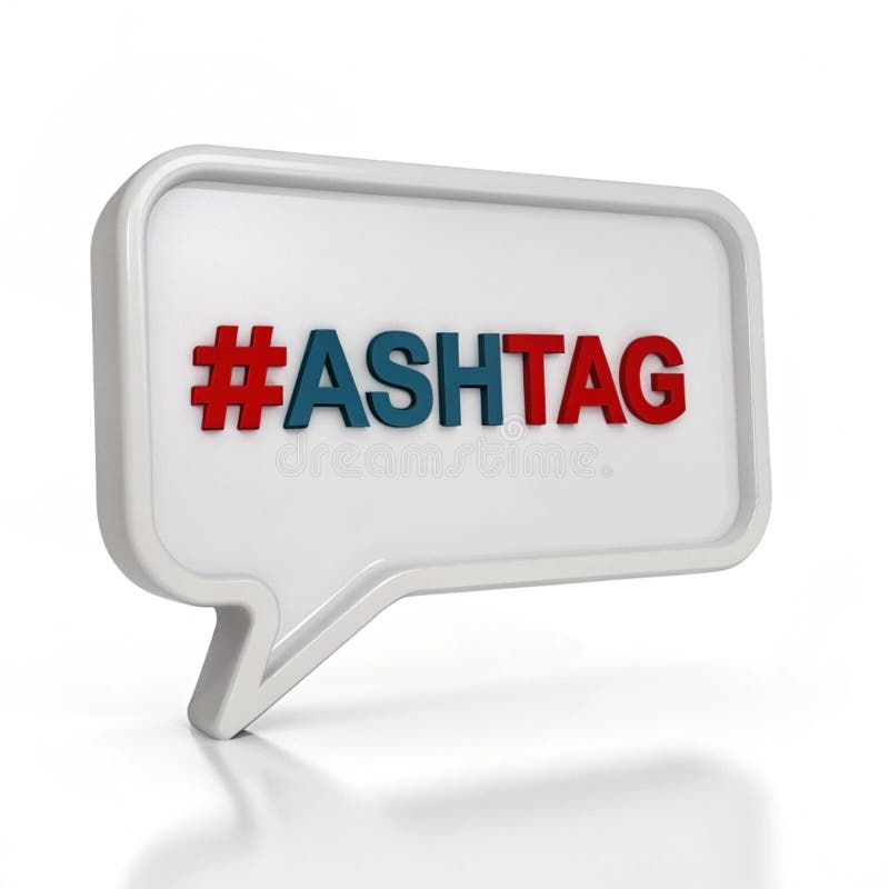3D Hashtag Icon in Speech Bubble Stock Illustration - Illustration of ...