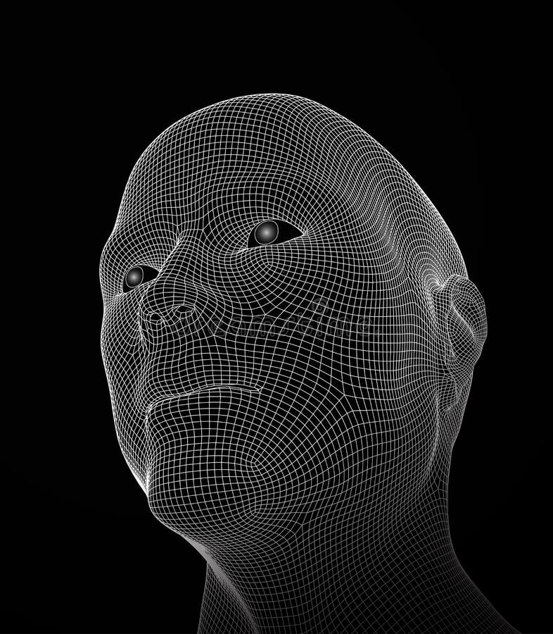 3D Head from Grid. Artificial Intelligence. 3D Geometric Face Design ...