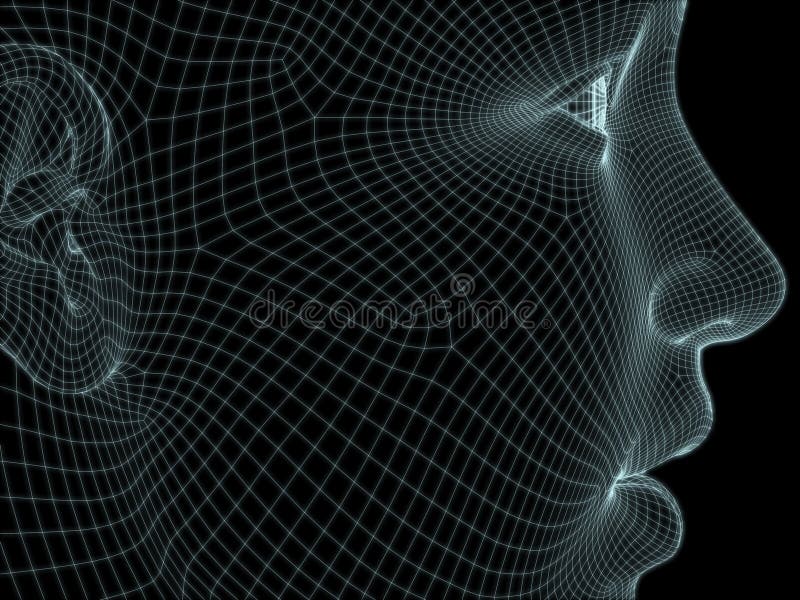 3D Head Mesh stock illustration. Illustration of inspiration - 196086080