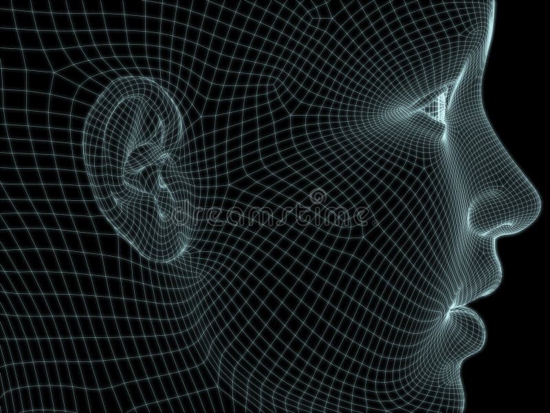 3D Head Mesh stock illustration. Illustration of face - 205832197