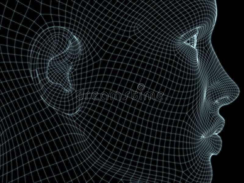 3D Head Mesh stock illustration. Illustration of inspiration - 205832244