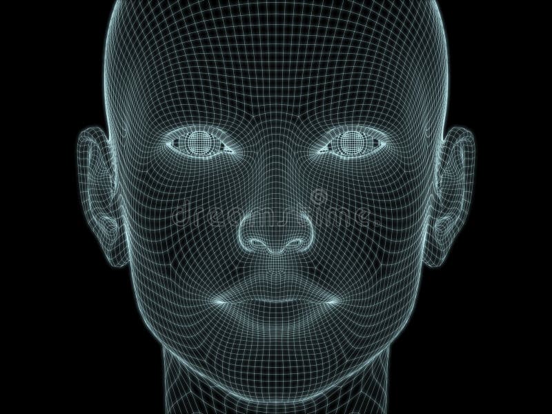 3D Head Mesh stock illustration. Illustration of imagination - 194824374