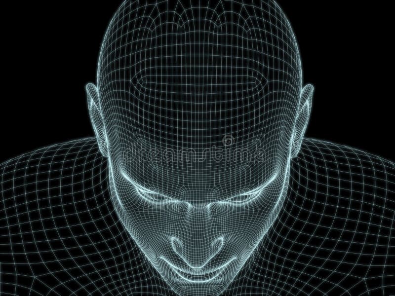 3D Head Mesh stock illustration. Illustration of brain - 223223768