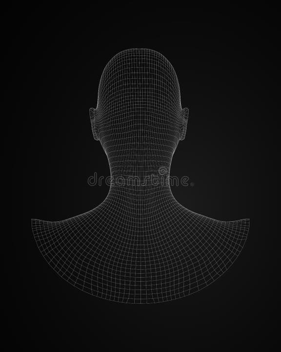 3d Head Wireframe Vector. Drawing of Wireframe Head 3d Model. Vector ...