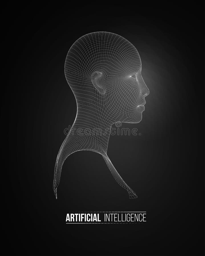3d Head Wireframe Vector. Drawing of Wireframe Head 3d Model. Vector ...