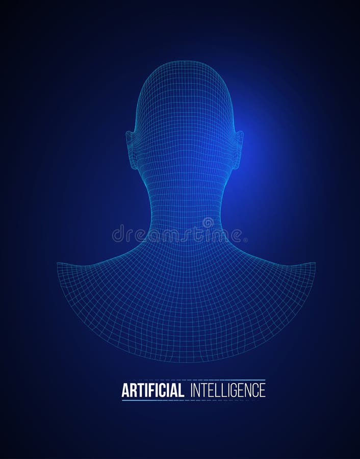 3d Head Wireframe Vector. Drawing of Wireframe Head 3d Model. Vector ...