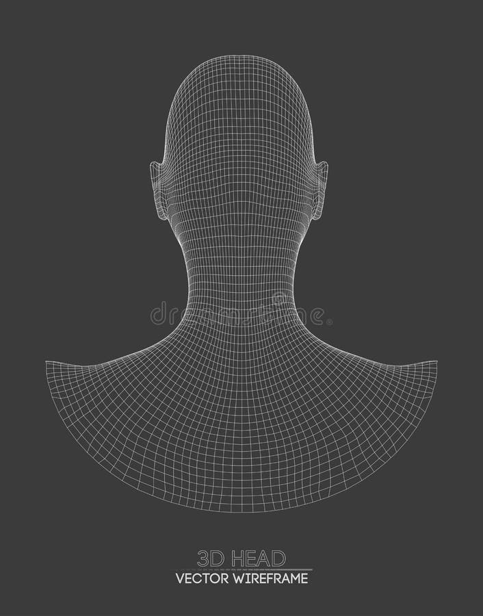 3d Head Wireframe Vector. Drawing of Wireframe Head 3d Model. Vector ...