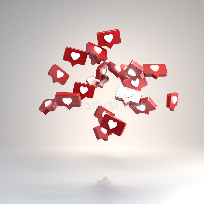 3D Heart boxes stock illustration. Illustration of rendered - 258011115