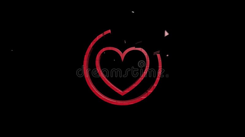 3D Heart Button Animation with Increasing Counting of Numbers on ...
