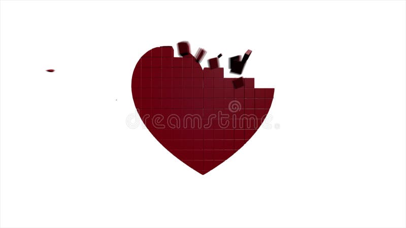 3D Heart Button Animation with Increasing Counting of Numbers on ...