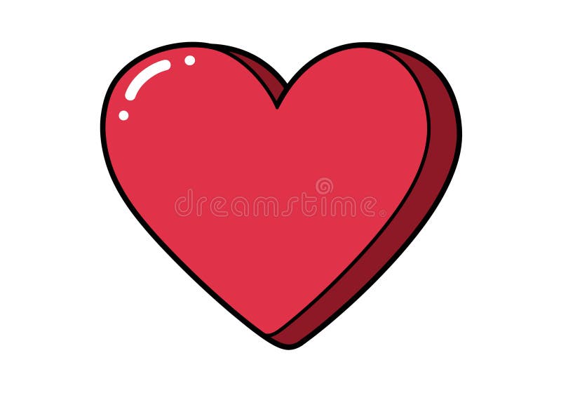 3D heart clipart stock illustration. Illustration of stylish - 369774589