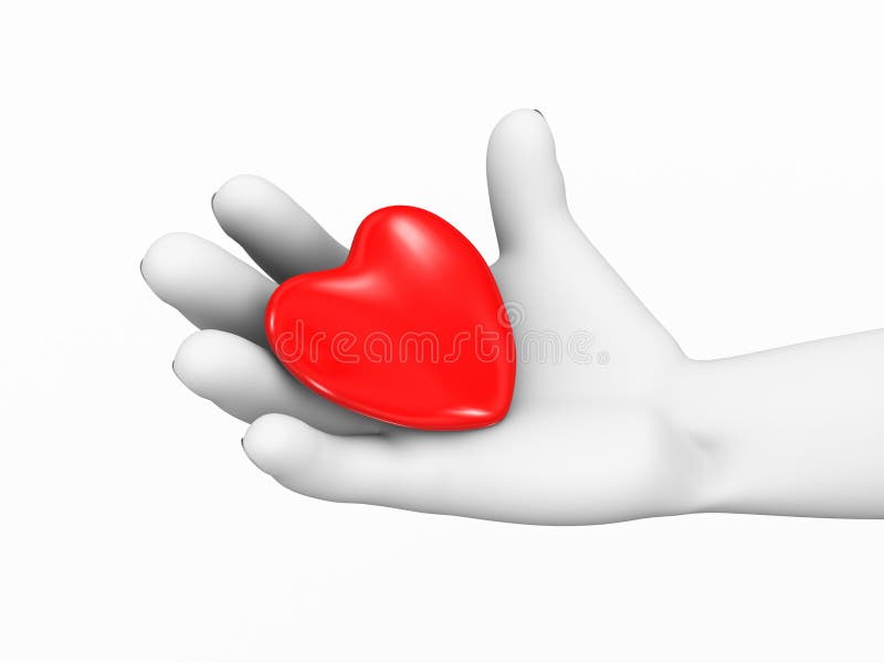 3d heart in hand stock illustration. Illustration of cardiology - 51902136
