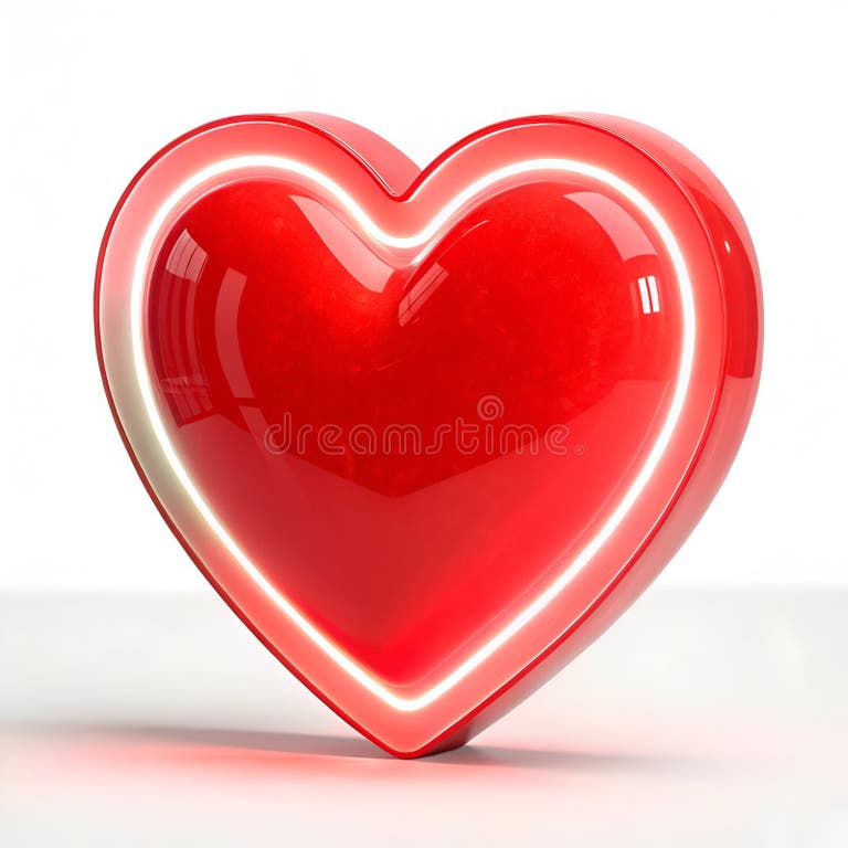 3D Heart Icon â€ Love React Design Isolated Stock Illustration ...