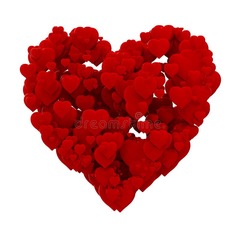 3d heart made of hearts stock illustration. Illustration of abstract ...