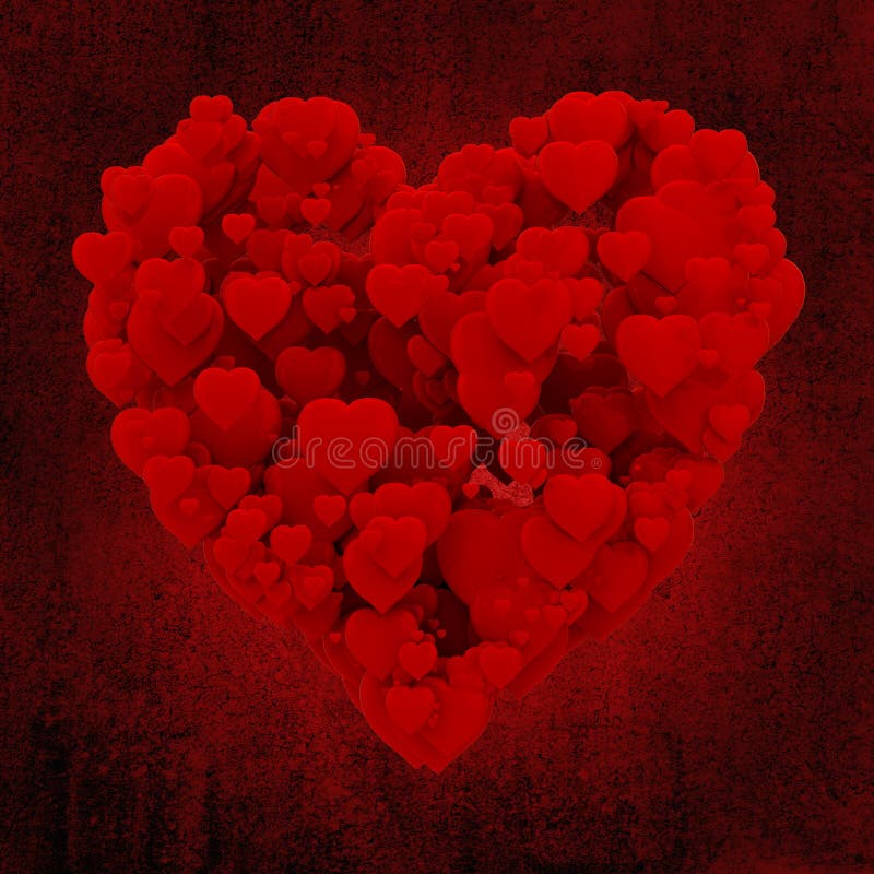 3d heart made of hearts stock illustration. Illustration of concept ...
