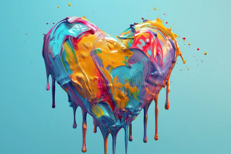 3D Heart from Oil Paints stock illustration. Illustration of product ...