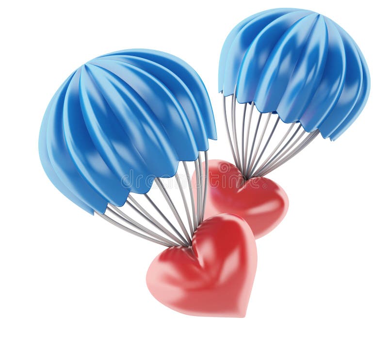 Heart at parachute stock illustration. Illustration of passion - 17788539