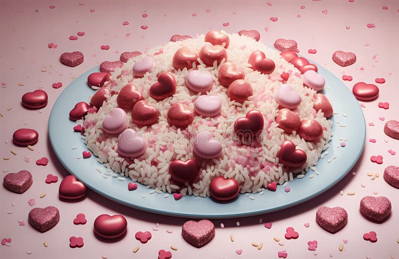 3D Heart Pattern with the Grains of Rice. Valentines Week Special 3D ...