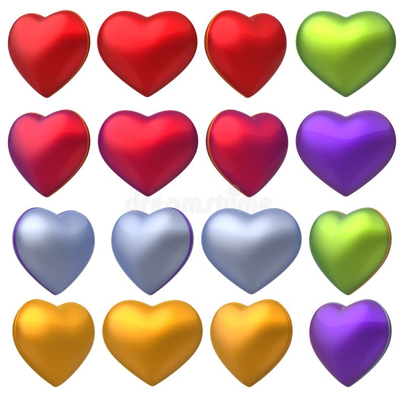 3D Heart Set stock illustration. Illustration of concept - 51474122