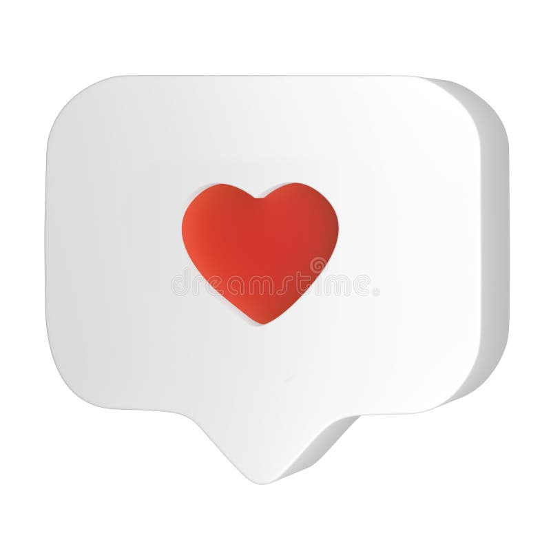 A 3D Heart in a Text Box Illustration Isolated on a White Background ...