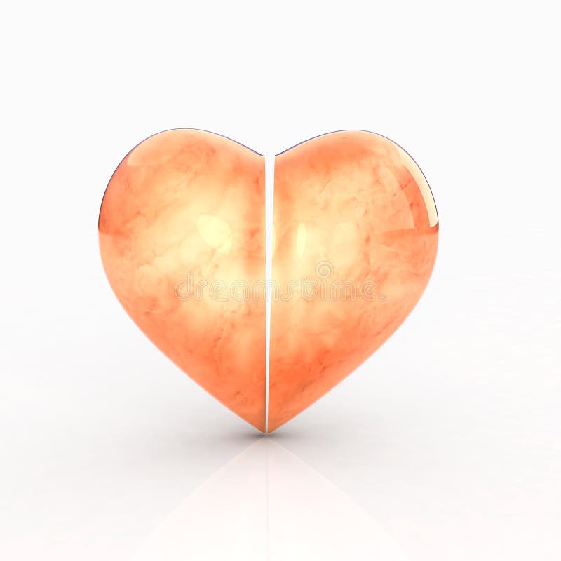 Divided heart stock vector. Illustration of concept, parts - 37640508