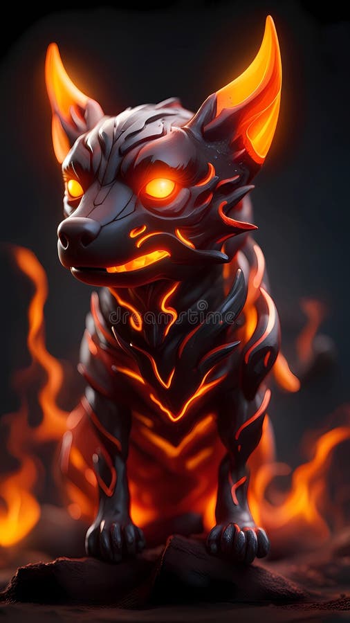 3D Hellhound Cartoon Character Design Illustration Ai Generated Stock ...