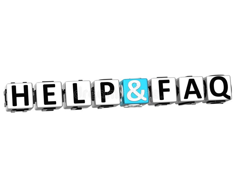 3D Help and Support Button Click Here Block Text Stock Illustration ...