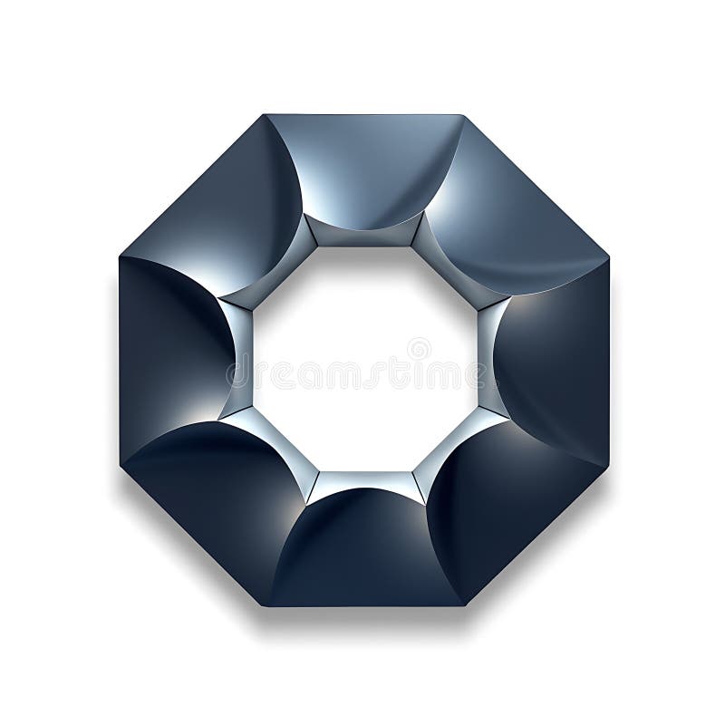 3D Heptagon Shape Isolated on a White Background Stock Illustration ...
