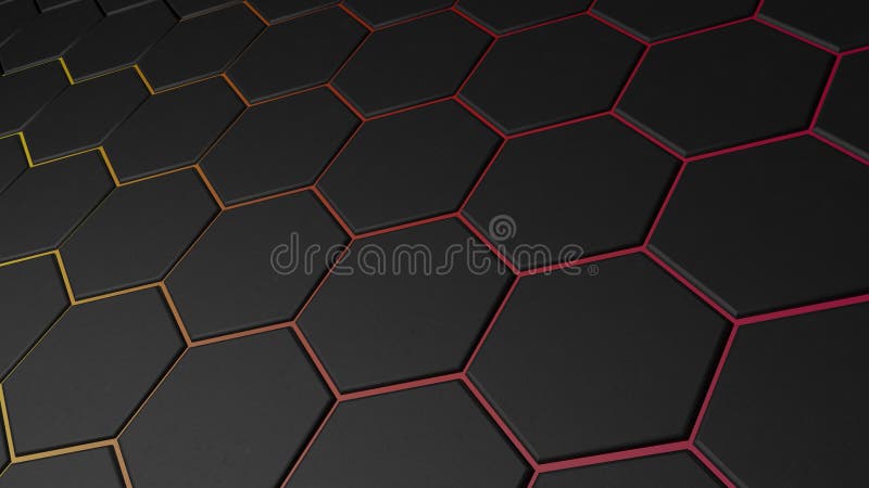 3d Hexagon Black Background. Technology Abstract Geometry Dark Backdrop ...