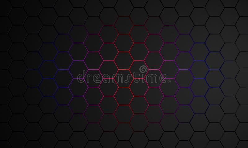 3d Hexagon Black Background. Technology Abstract Geometry Dark Backdrop ...