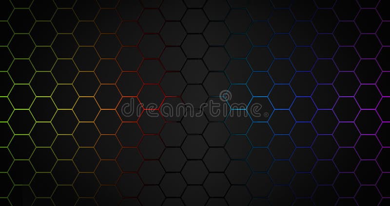 3d Hexagon Black Background. Technology Abstract Geometry Dark Backdrop ...