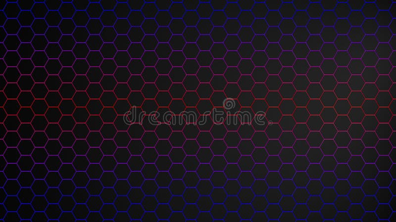 3d Hexagon Neon Background. Technology Abstract Geometry Dark Backdrop ...