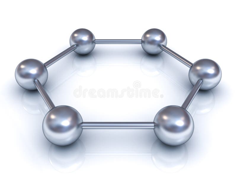 3d Hexagonal Molecular Structure Model Stock Illustration ...